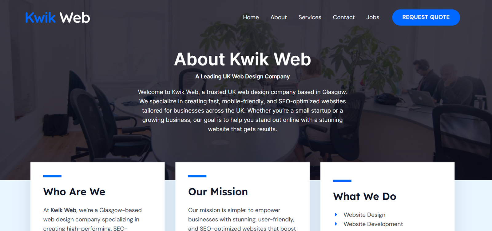 UK Web Design Company in Glasgow – About Kwik Web